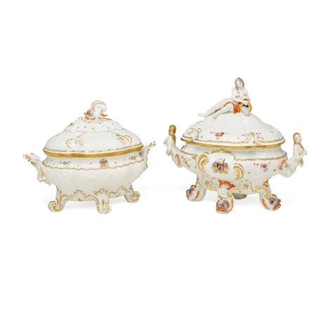 TWO MEISSEN SWAN SERVICE PORCELAIN TUREENS by Meissen (Co.) on artnet