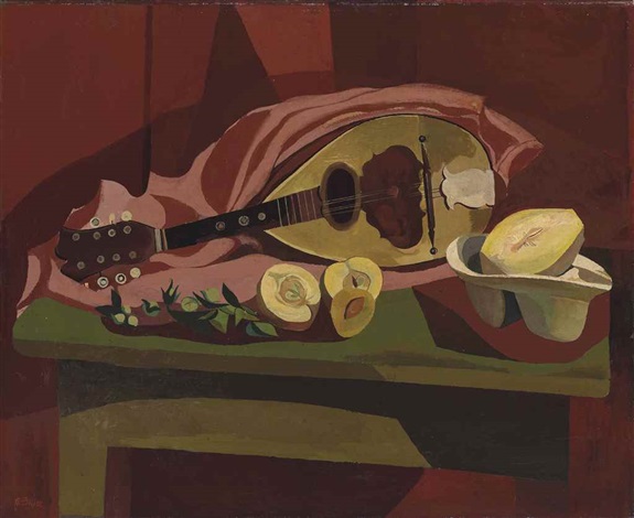 Still life with a mandolin by Robert MacBryde on artnet