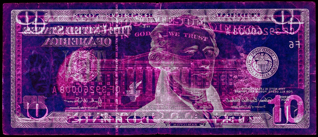 Negative Currency Ten Dollar Bill Used As Negative by David LaChapelle ...