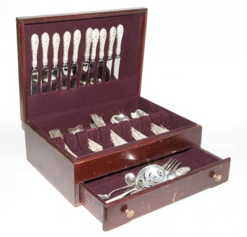 Stieff Sterling Silver Repousse Pattern Flatware Service by Stieff ...