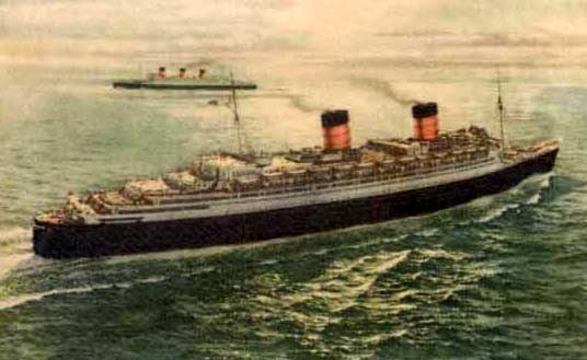 Queen Elizabeth and the Queen Mary of the Cunard White Star Line by C.G ...