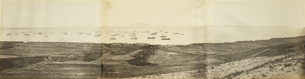 Panorama of Talien Whan Bay in 3 parts by Felice Beato on artnet