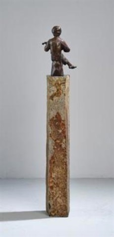 a bronze figure lute player by Helmut Bourger on artnet