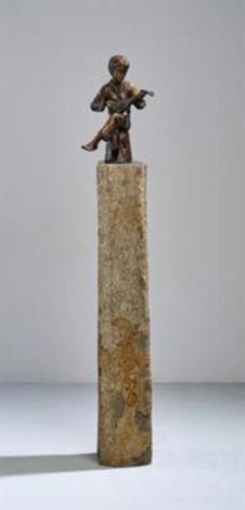 a bronze figure lute player by Helmut Bourger on artnet