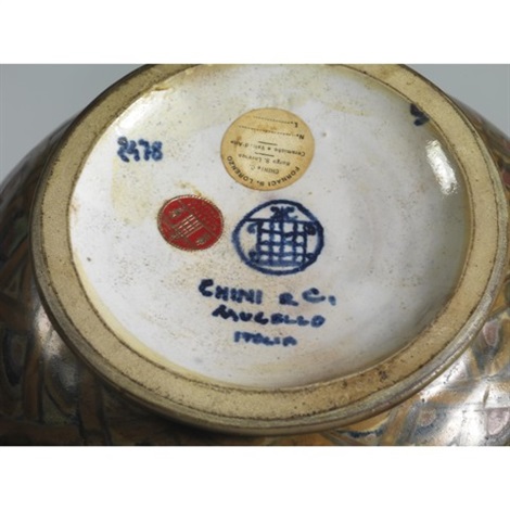 CERAMIC PYRIFORM FLASK, PEACOCK FEATHER EYE MOTIF by Galileo Chini on ...