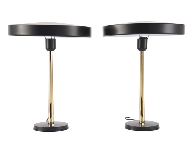 LOUIS KALFF A PAIR OF TIMOR TABLE LAMPS FOR PHILIPS by Louis Christian ...