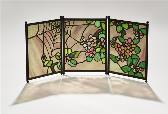TIFFANY STUDIOS, Cobweb and Apple Blossom Tea Screen, circa 1910 by ...