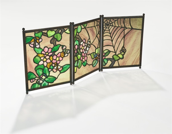 TIFFANY STUDIOS, Cobweb and Apple Blossom Tea Screen, circa 1910 by ...