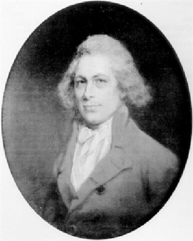 Portrait of George Pitt, 1st Baron Rivers, wearing a white cravat and ...