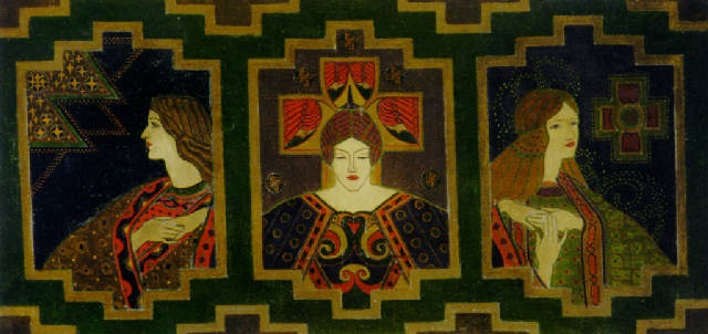 Decorative panel, with three female figures by George Dutch Davidson on ...