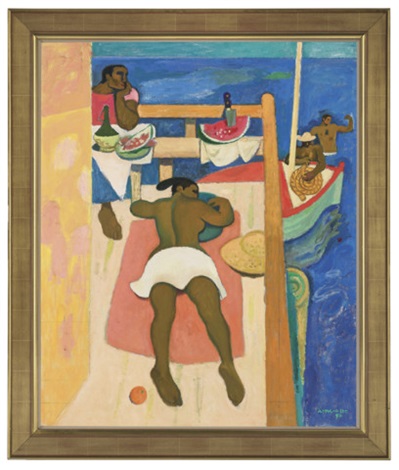 Sunbathers at Fondachello II by Alberto Morrocco on artnet