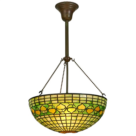 hanging light fixture Acorn shade with a Turtleback insert by Tiffany ...