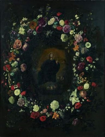Ravissement dun saint dans une couronne de fleurs by Alida Withoos on ...