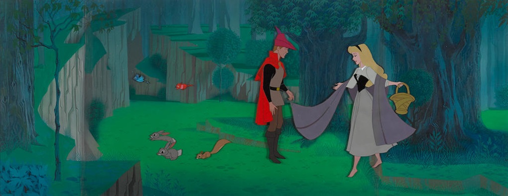 A Celluloid Of Briar Rose And Prince Phillip From Sleeping Beauty By