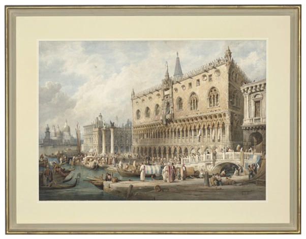 The Doges Palace and the Grand Canal, Venice, looking west by Samuel ...