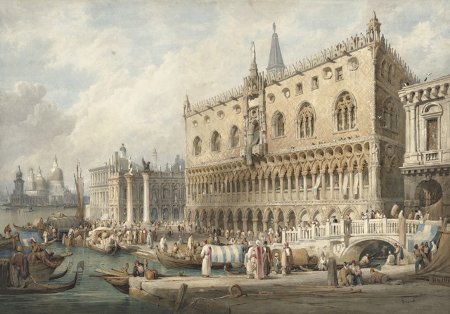 The Doges Palace and the Grand Canal, Venice, looking west by Samuel ...