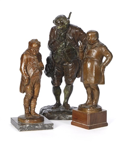 A collection of three sculptures of Royal actor Olaf Rye Poulsen by ...