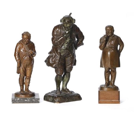 A collection of three sculptures of Royal actor Olaf Rye Poulsen by ...