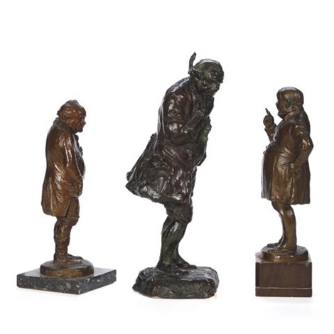 A collection of three sculptures of Royal actor Olaf Rye Poulsen by ...