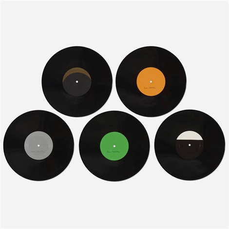 A suite of five 10-inch records with colored labels in place of titles ...