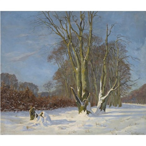 Vinterlandskab Winter landscape by Harald Julius Niels Pryn on artnet