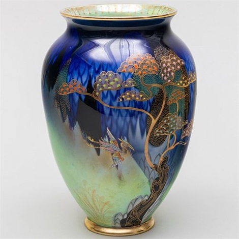 Carlton Ware Porcelain Vase in the Heron and Magical Tree Pattern by ...