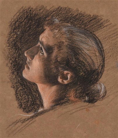 FEMALE HEAD STUDY by Edward John Poynter on artnet
