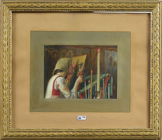 Jeune fille dans une chapelle by Théodore Jacques Ralli on artnet
