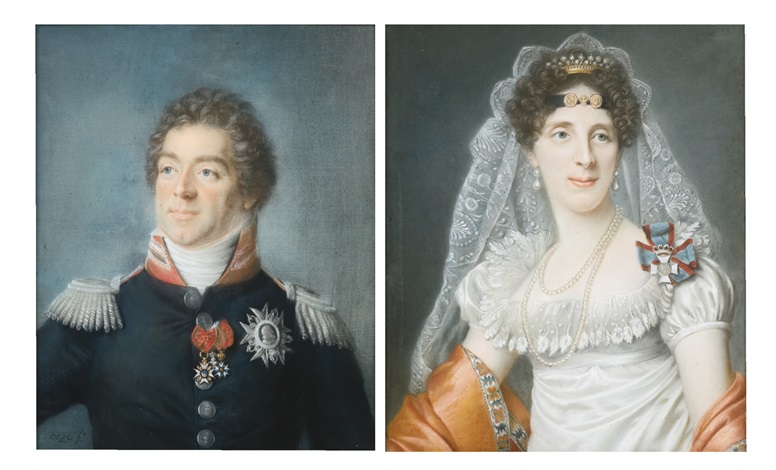 Portrait du maréchal Louis-Alexandre Berthier et de son epouse Marie ...