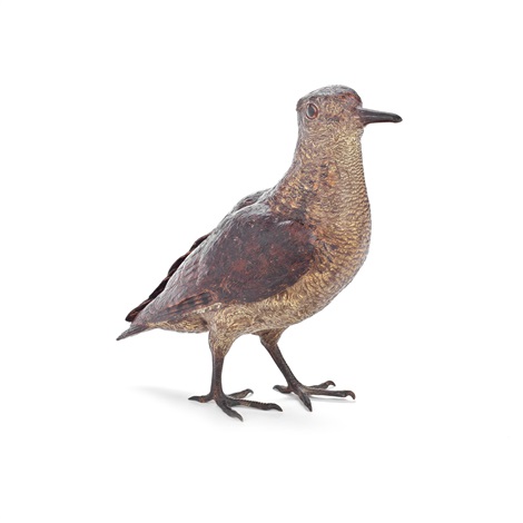 A cold painted bronze model of a woodcock or snipe by Franz Xavier ...