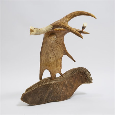 FIGURE WITH EAGLE AND RATTLE by Randy Henry on artnet
