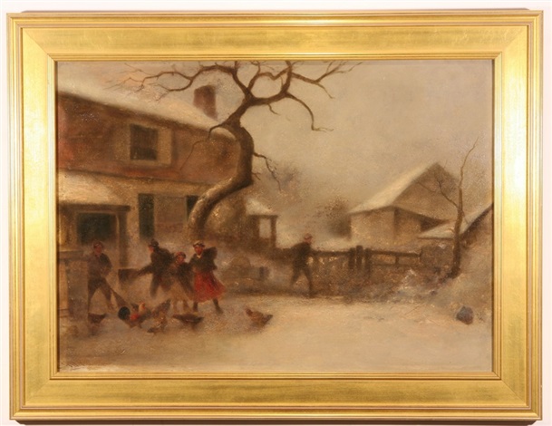 Figures in the snow by George Washington Nicholson on artnet