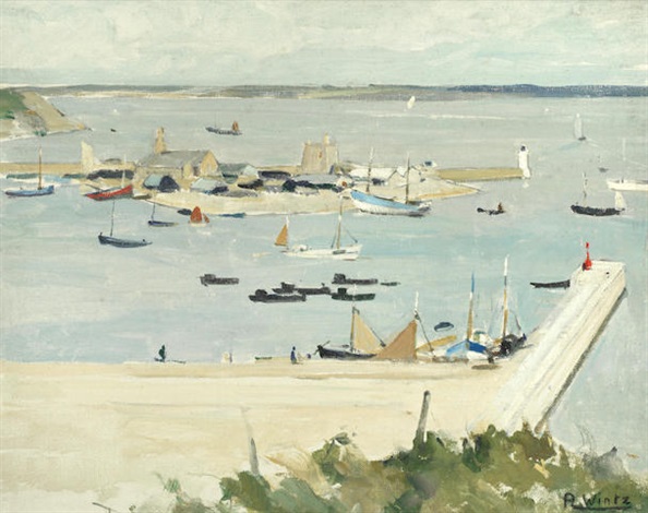 Breton harbour by Raymond Wintz on artnet