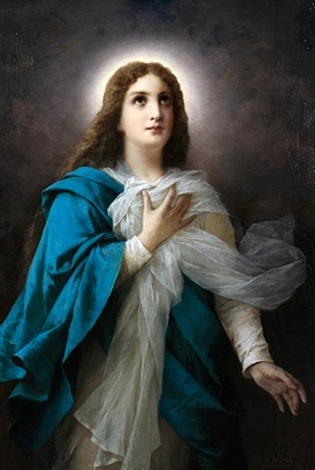 The Virgin Mary wearing a blue cloak by Luigi Crosio on artnet
