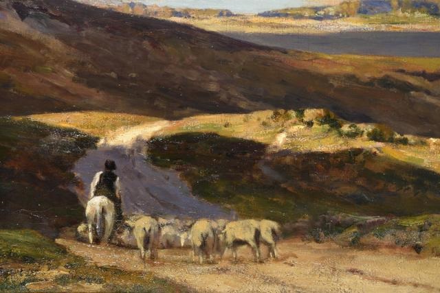 STUDLAND BAY WITH POOLE HARBOUR IN THE DISTANCE by Sir Herbert Edwin Pelham Hughes-Stanton on artnet