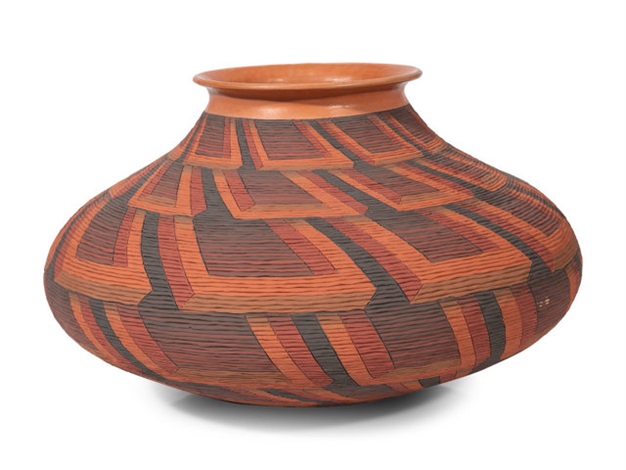 Corrugated Polychrome Pottery Jar by Richard Zane Smith on artnet