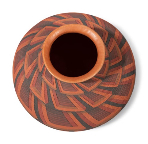 Corrugated Polychrome Pottery Jar by Richard Zane Smith on artnet