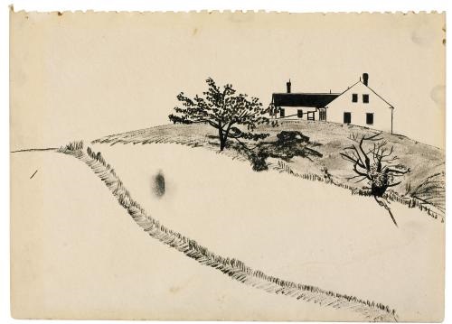 Henry Teels house and farm, Teels Island, Maine sketch by Andrew Wyeth ...
