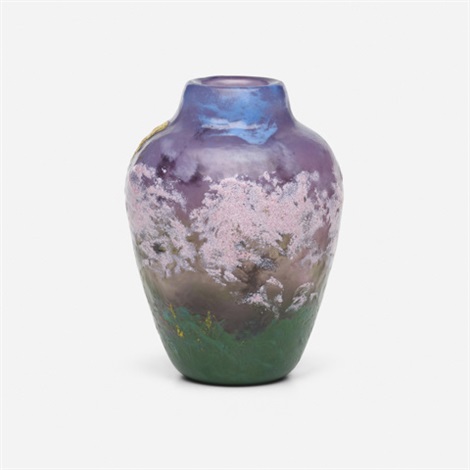 Rare Impressionist vase with cherry blossoms and butterflies by Daum ...