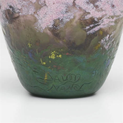 Rare Impressionist vase with cherry blossoms and butterflies by Daum ...