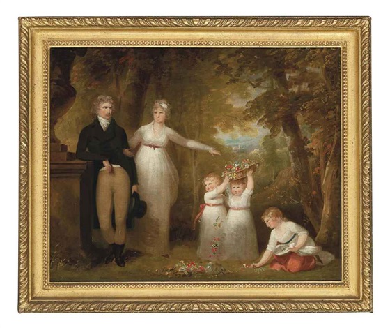 A family group portrait in a wooded landscape by Gavin Hamilton on artnet