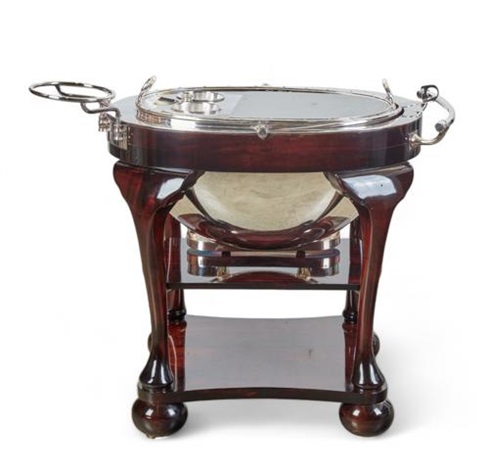 An English Art Deco silver plated roast beef cart by Drakes ...