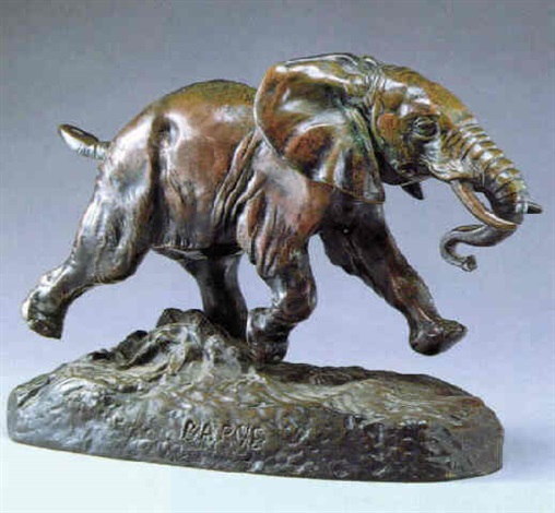 Elephants du Senegal African elephant running by Antoine-Louis Barye on ...