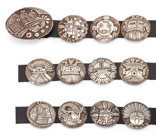 A Lee Epperson Southwest Cast Sterling Silver Concho Belt by Lee Epperson on artnet
