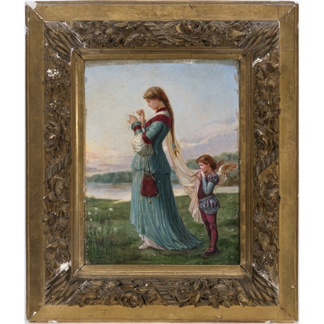 Lady with angel by Henri Pierre Picou on artnet