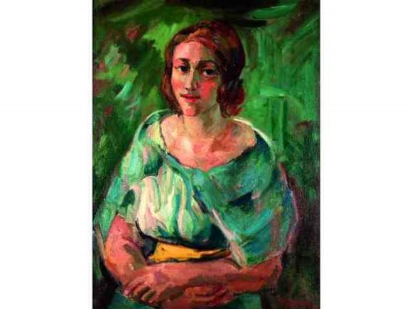 Portrait de jeune fille en vert by Michel Kikoïne on artnet