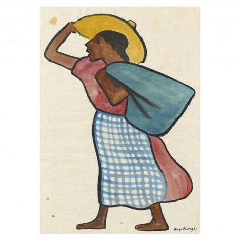 Mujer cargando ayate by Diego Rivera on artnet