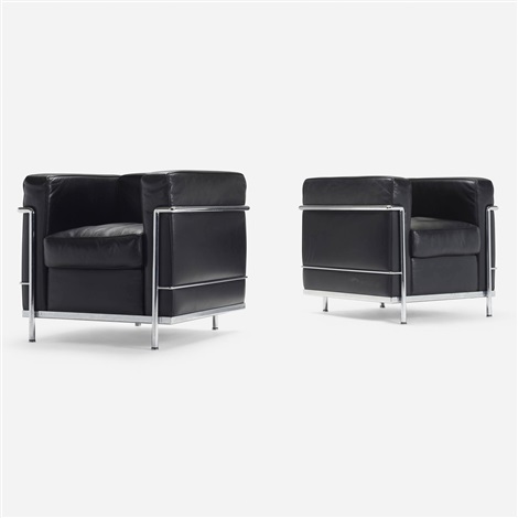 LC2 chairs, pair by Le Corbusier, Charlotte Perriand and Pierre ...