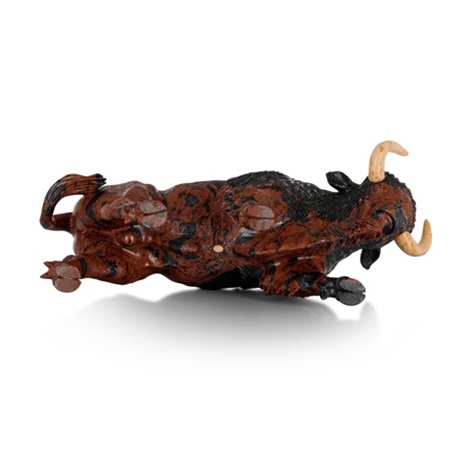 A hardstone and ruby-set bison sculpture by Erwin Klein on artnet