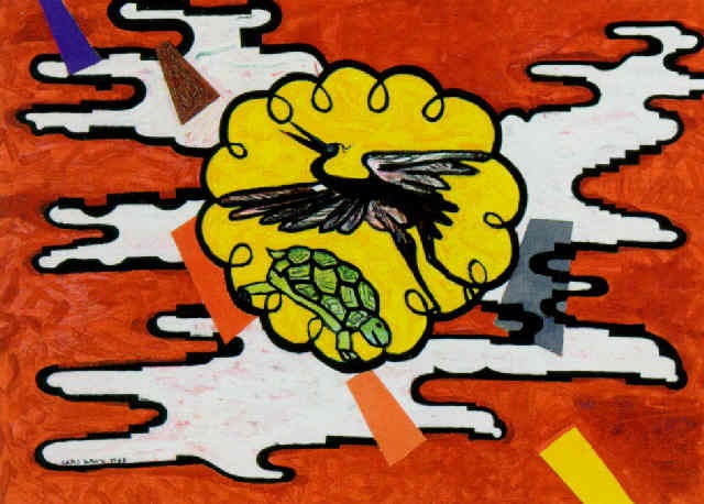 Komposition med hejre og skildpadde by Lars Ravn on artnet